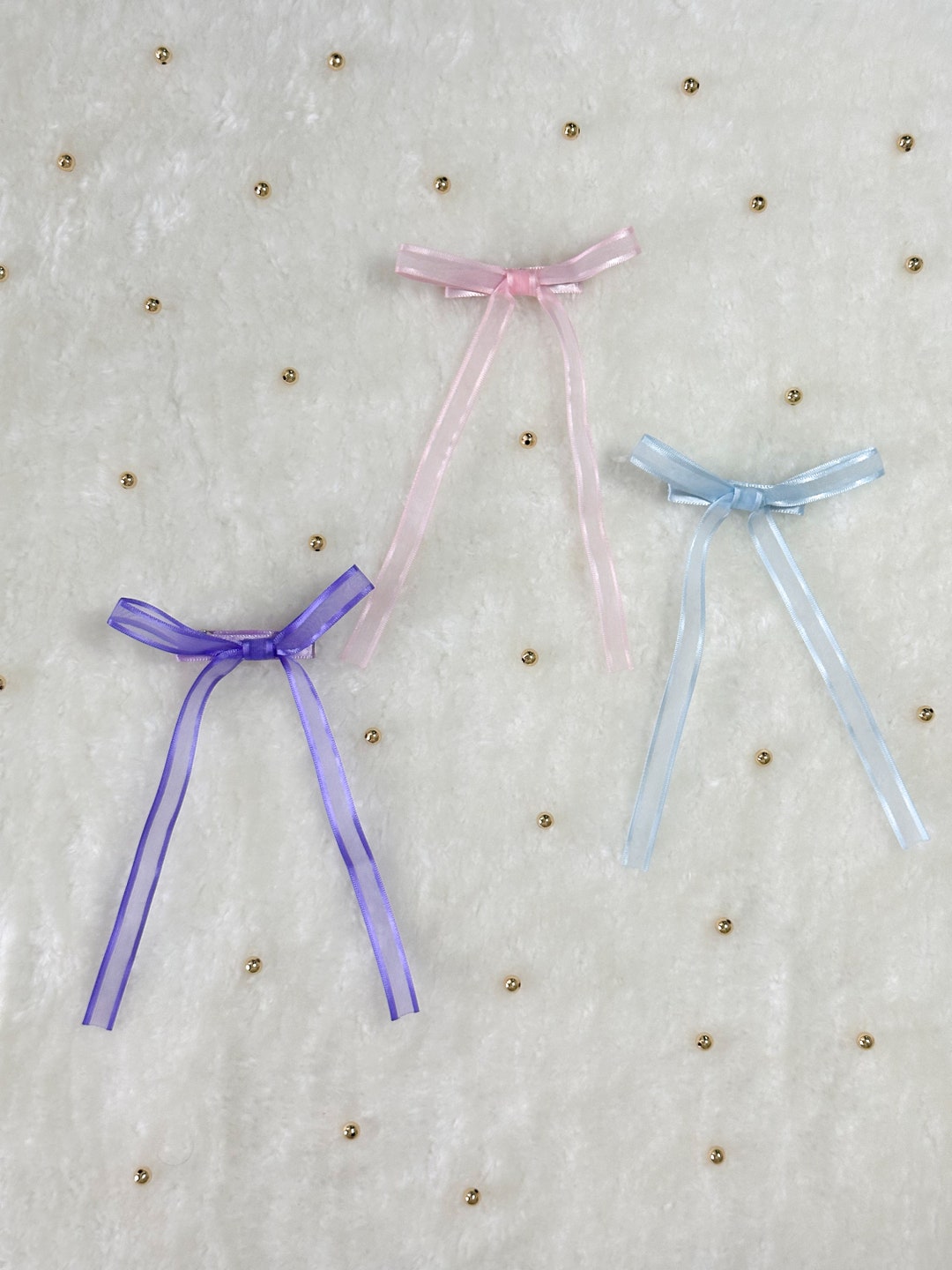 The Luna Bow | Sheer Hair Bows | Long Tail Hair Bows | Dainty Hair Bows ...