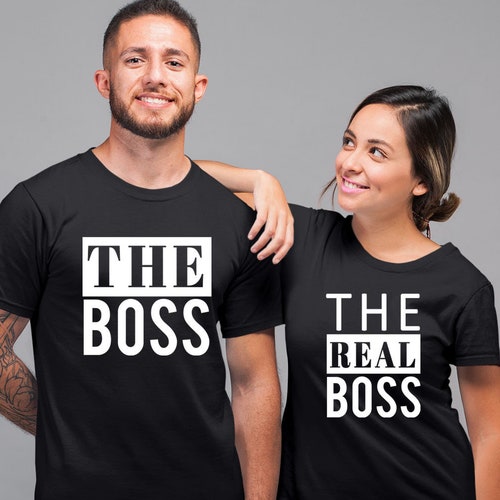 The Boss the Real Boss T Shirt Set Couple Matching T-shirt - Etsy