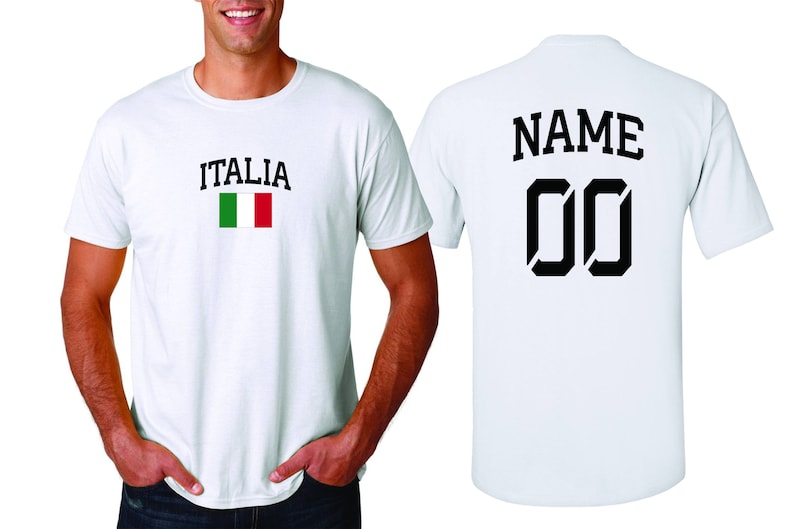 Italy Sports T-shirt Italia Fan Country Pride Men's Tee Customized Name ...