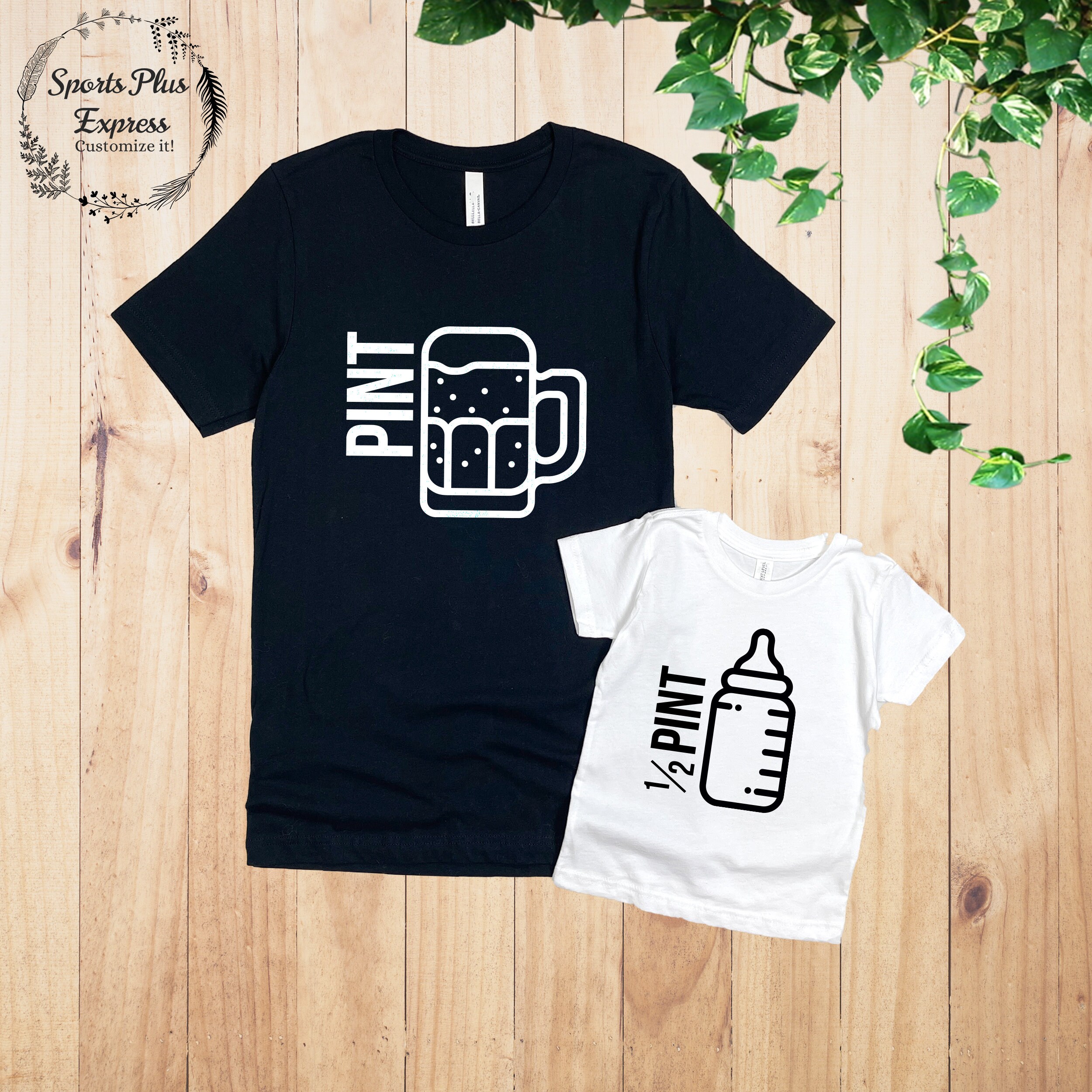 Pint Half Pint Matching T-shirts | Dad Baby Father Son Matching Shirts ...