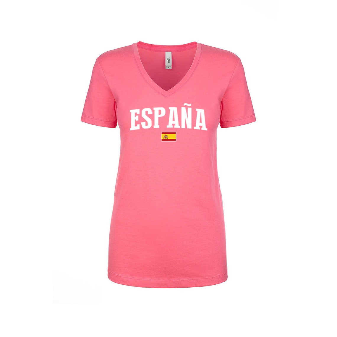 Spain España V Neck T shirts Women Lady 100% cotton tee Any | Etsy