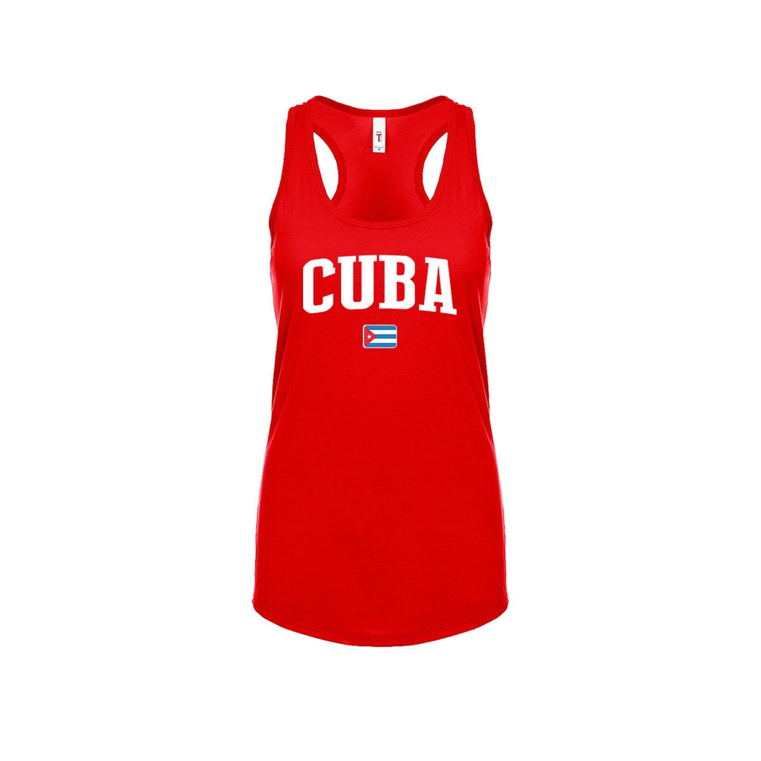 Cuba Tank Top Shirts Women Lady 100% Cotton Tee Any Sports National ...