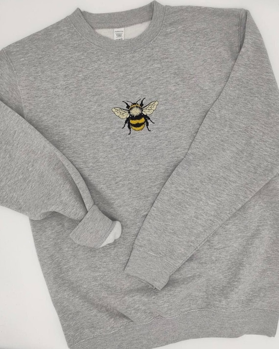 Embroidered Bee Sweatshirt nature Shirt Casual Sweatshirt | Etsy