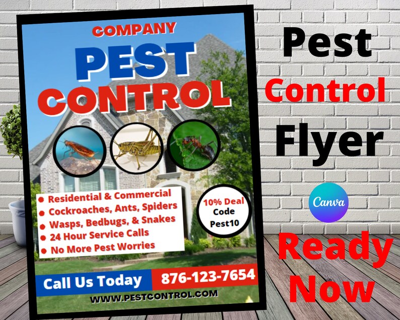 Pest Control Service Flyer Pests Control Bug Control Editable - Etsy