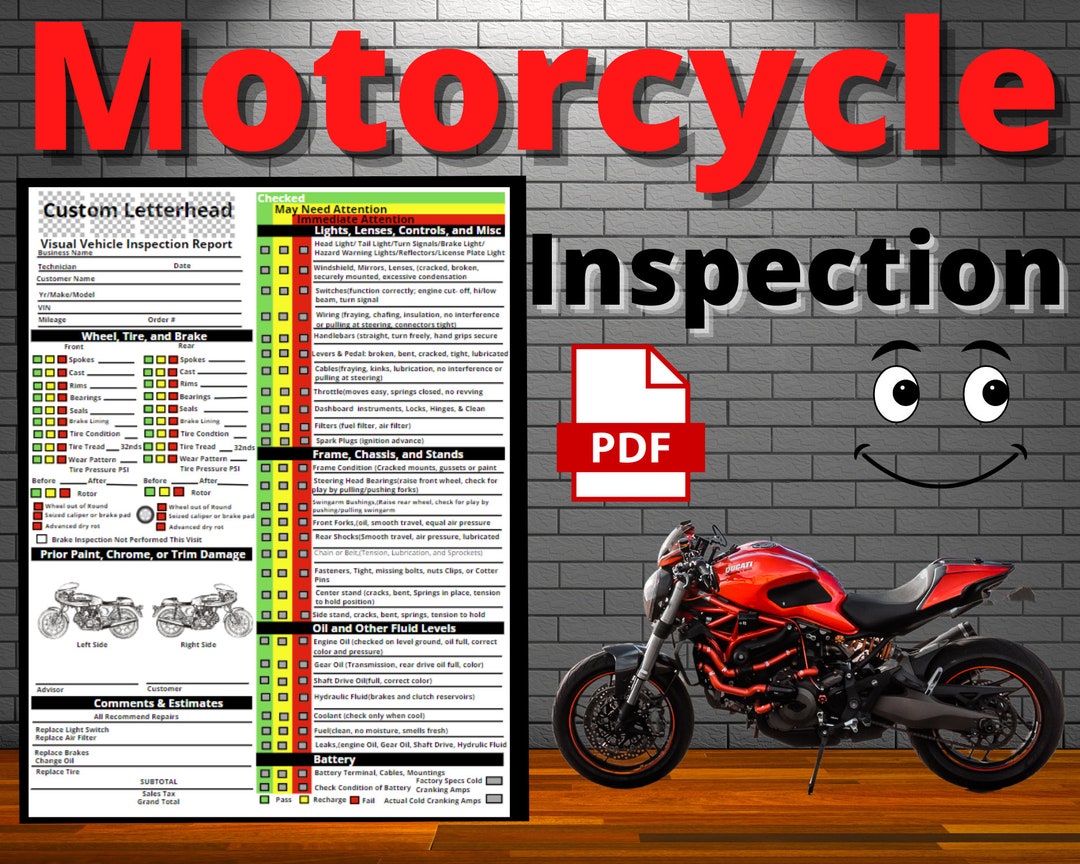 Motorcycle Inspection Report Multi-point Motorcycle - Etsy