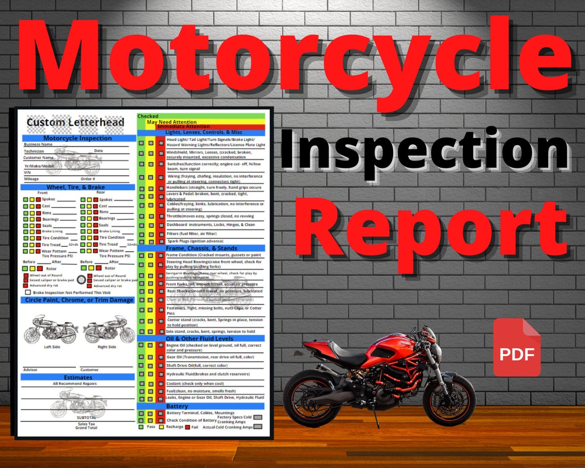 Motorcycle Inspection Report, Multi Point Motorcycle Inspection ...