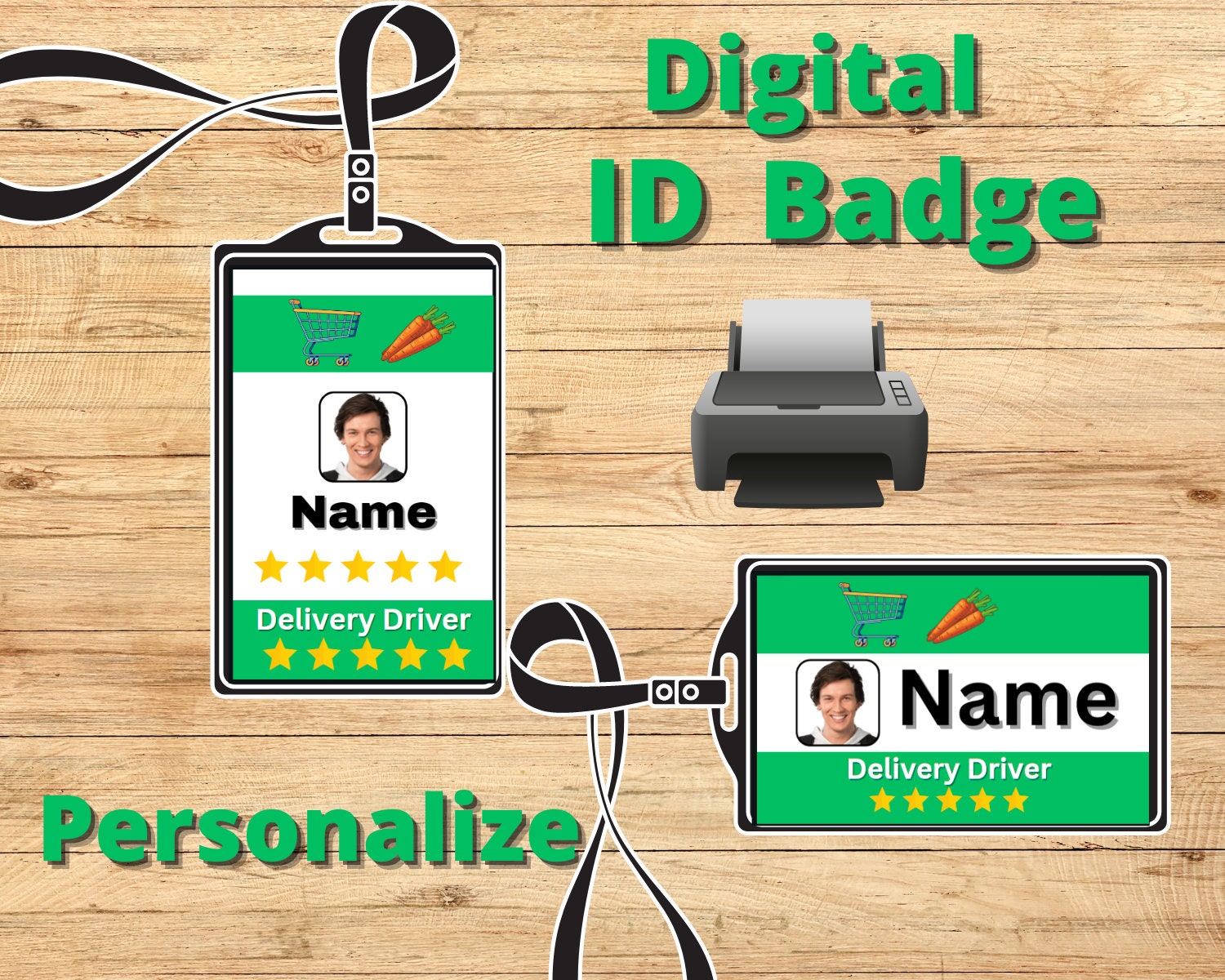 Thank You Card Grocery Customer Delivery, Grocery Shopper Driver, ID ...