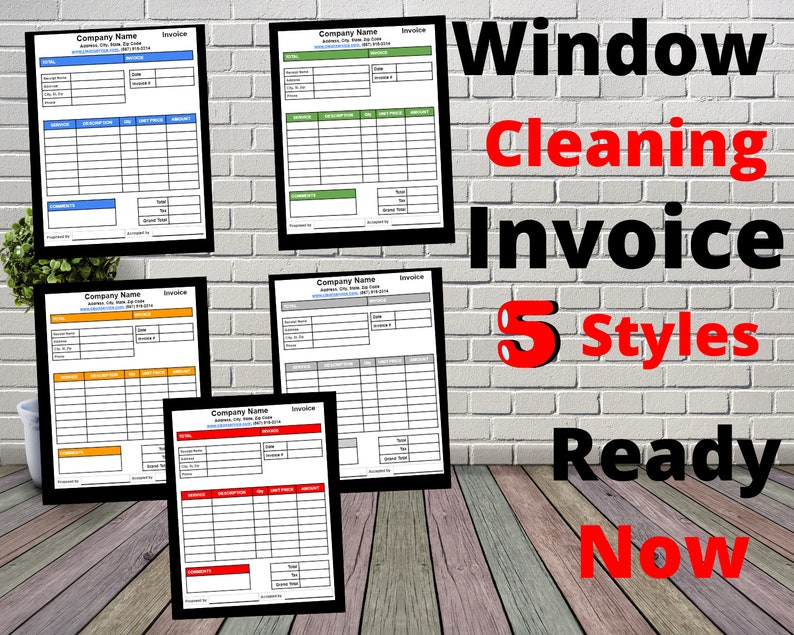 Window Cleaning Invoice Bundle, Window Cleaning Form, Window Flyer ...