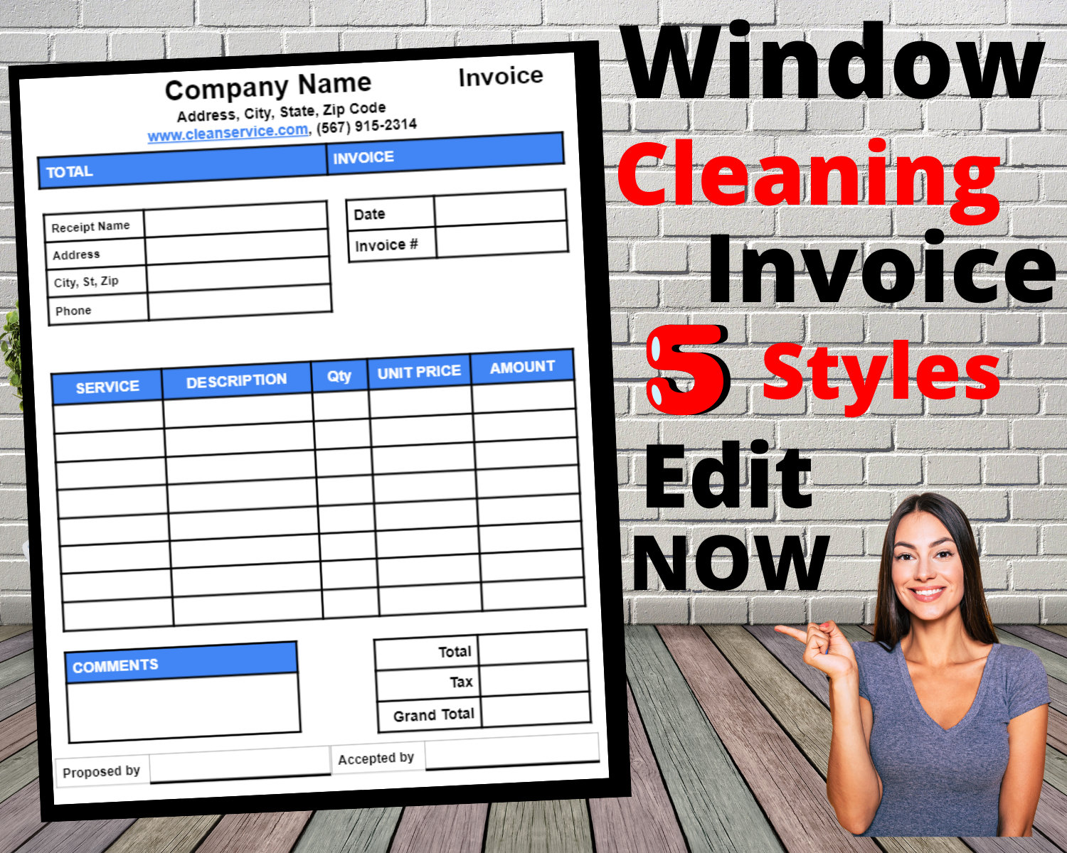 Window Cleaning Invoice Bundle, Window Cleaning Form, Window Flyer ...