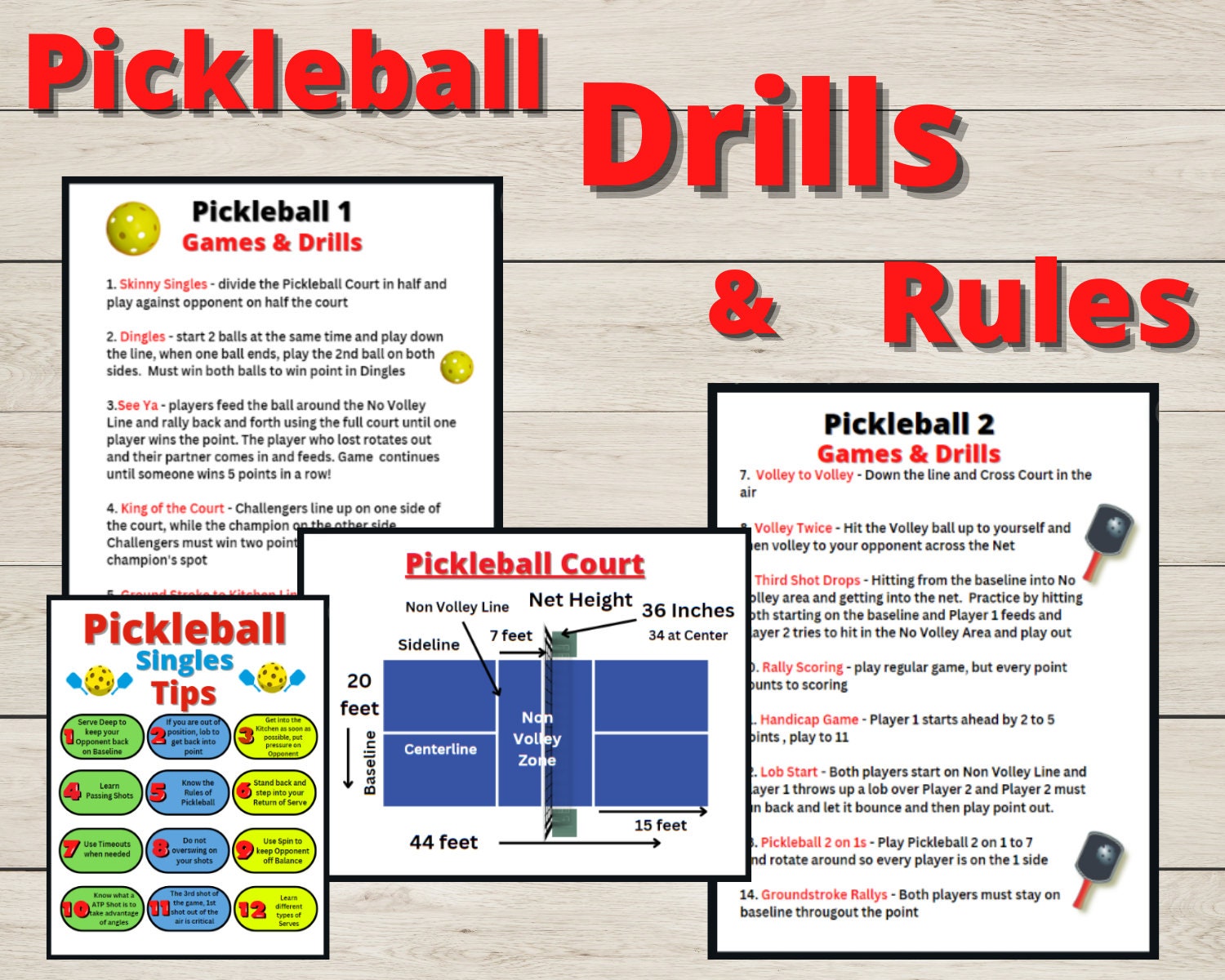 Pickleball Tournament Flyer, Awards, Certificates, Gift Tags, Games ...
