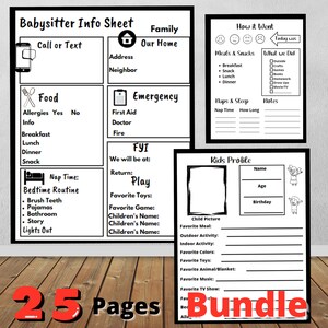 Babysitting Bundle: Flyer, Log, Business Card Editable Canva - Etsy