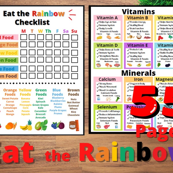 Healthy Food Vitamin Chart - Etsy