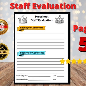 Daycare Staff Evaluation, Preschool Employee Evaluations, Child Care ...