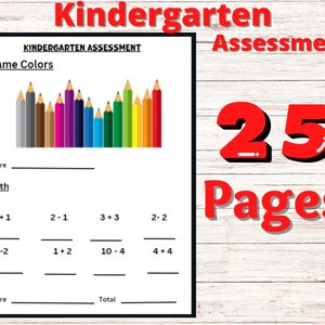 Kindergarten Assessment Worksheets Activity Homeschool Assessments - Etsy