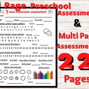 Printable Preschool Assessment Worksheets Activity Homeschool Post ...