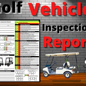 Golf Cart Inspection Report Checklist Golf Cart Rental Check - Etsy