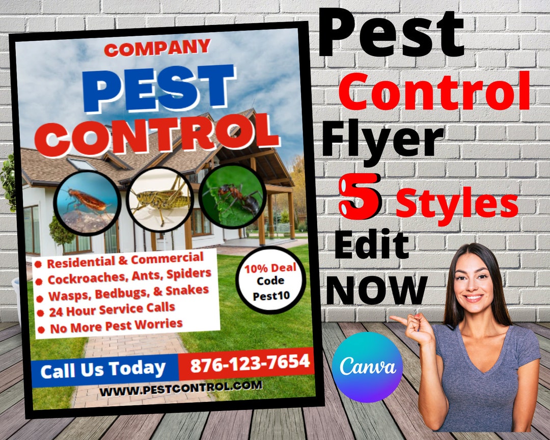 Pest Control Service Flyer Pests Control Bug Control Editable - Etsy