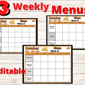 Daycare Preschool Lunch, Snack, Meal Menus, Monthly Menus, Daycare ...
