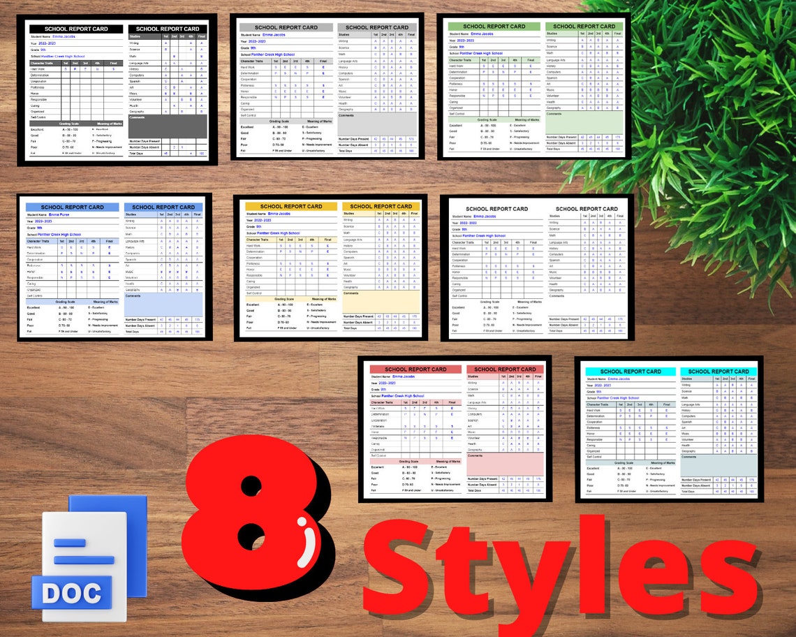 Homeschool Report Card, School PDF Report Card, Homeschool Progress ...
