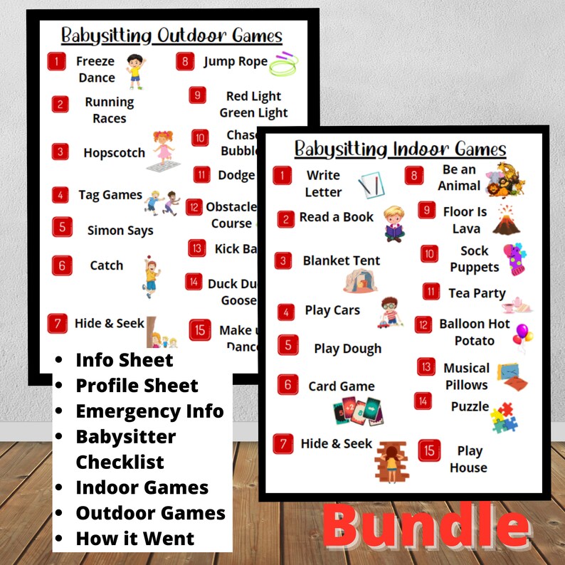 Babysitting Bundle: Flyer, Log, Business Card Editable Canva - Etsy