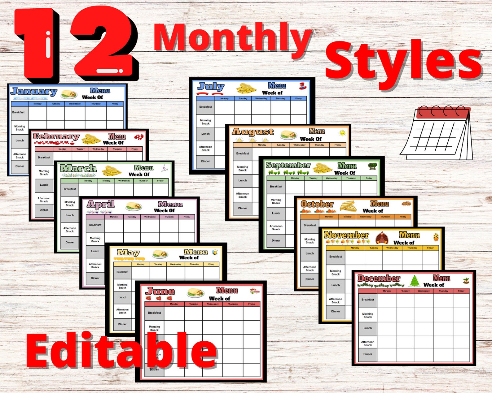 Daycare Preschool Lunch, Snack, Meal Menus, Monthly Menus, Daycare ...