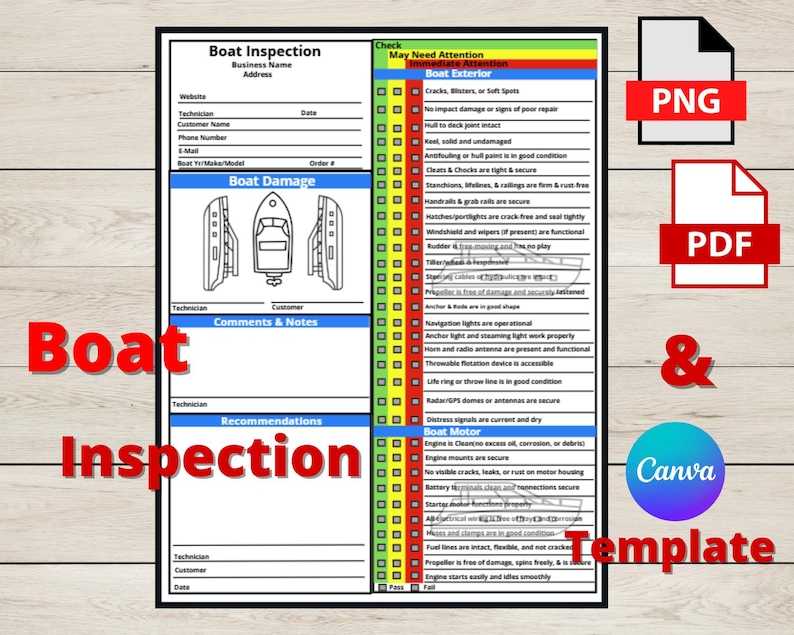 Boat Inspection Report, Multi Point Boat Inspection Checklist and ...