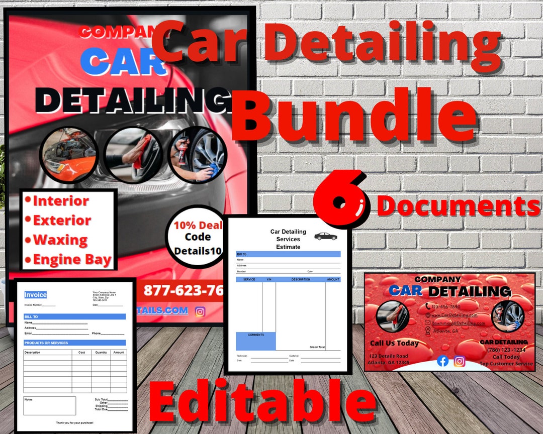 Car Detailing Flyer, Car Detail Bundle, Car Wash, Auto Detailing Bundle ...