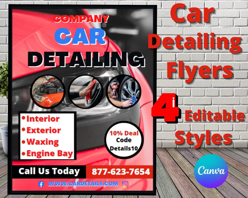 Car Detailing Flyer, Car Detail Bundle, Car Wash, Auto Detailing Bundle ...