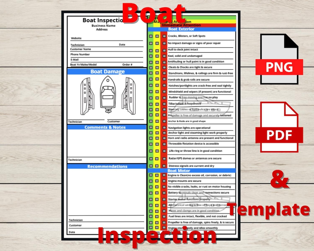 Boat Inspection Report, Multi Point Boat Inspection Checklist and ...