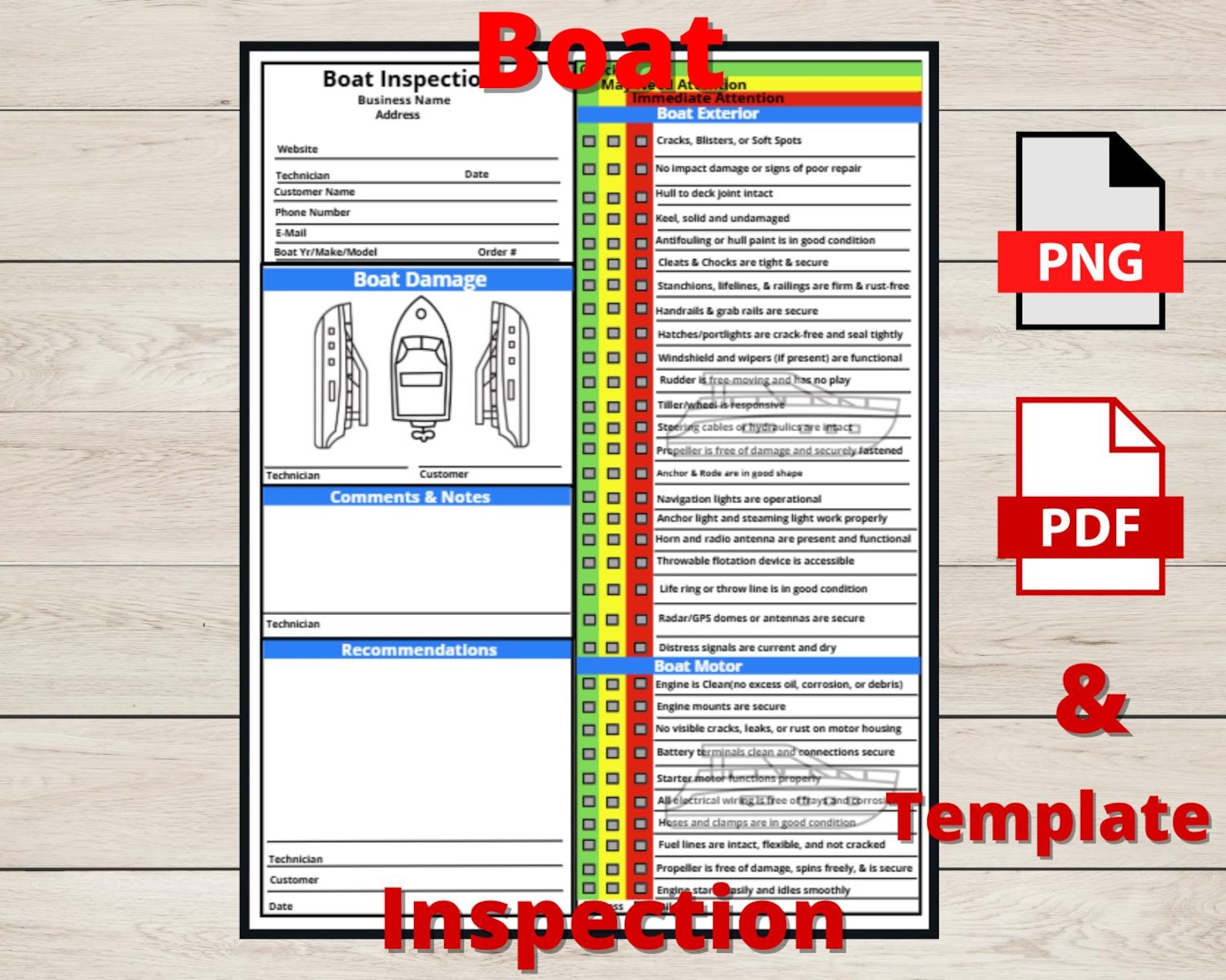 Boat Inspection Report, Multi Point Boat Inspection Checklist and ...