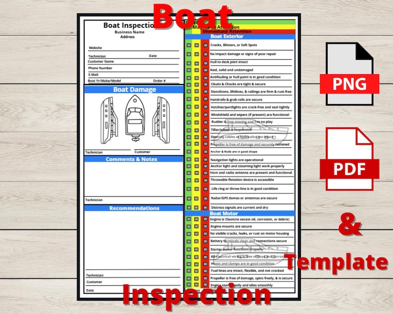 Boat Inspection Report, Multi Point Boat Inspection Checklist and ...