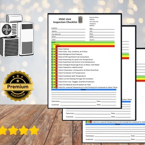 HVAC Inspection Checklist, Air Conditioner Inspection Printable ...