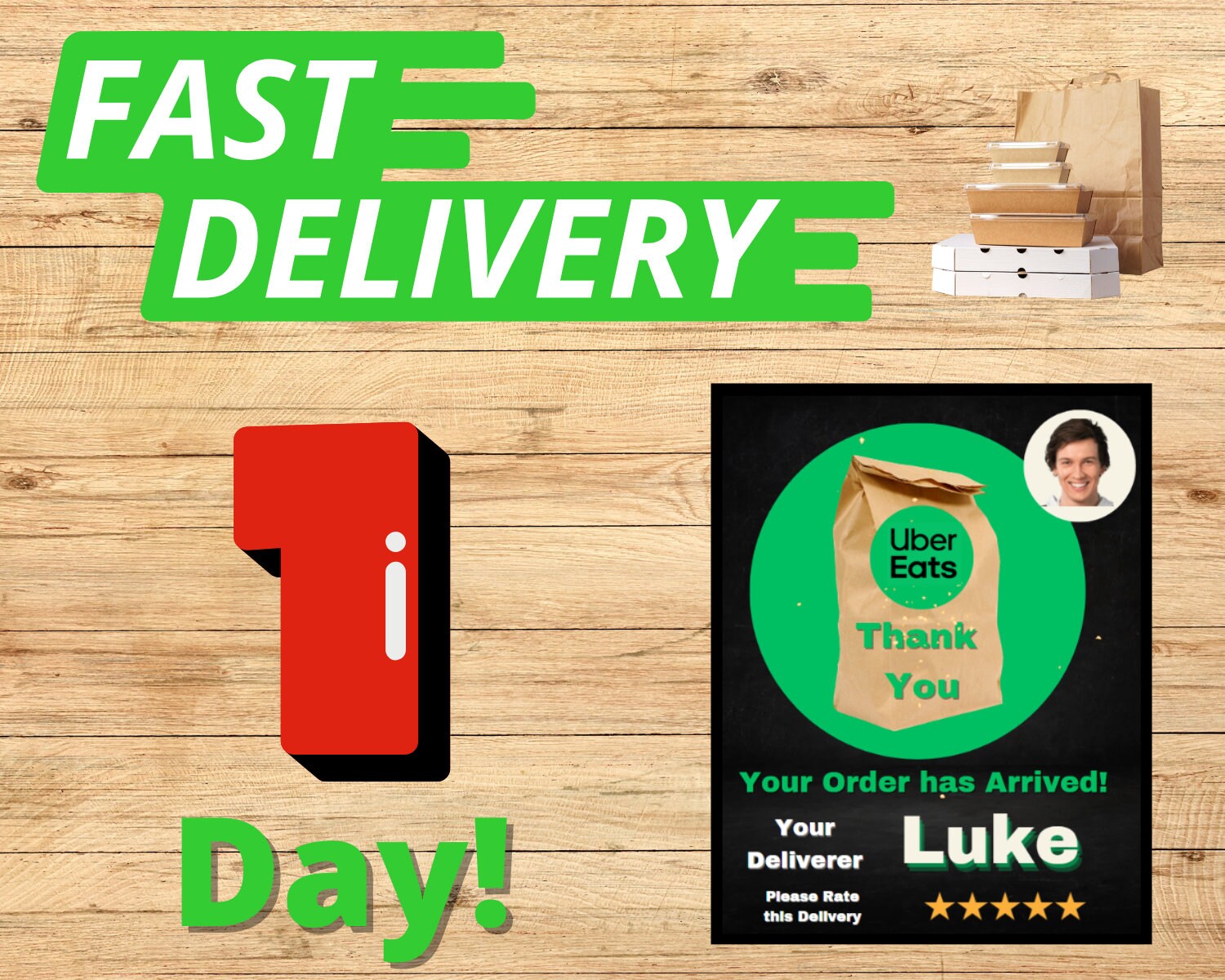 Uber Eats Bundle Personalized Messages Animated GIF, ID Card Template ...