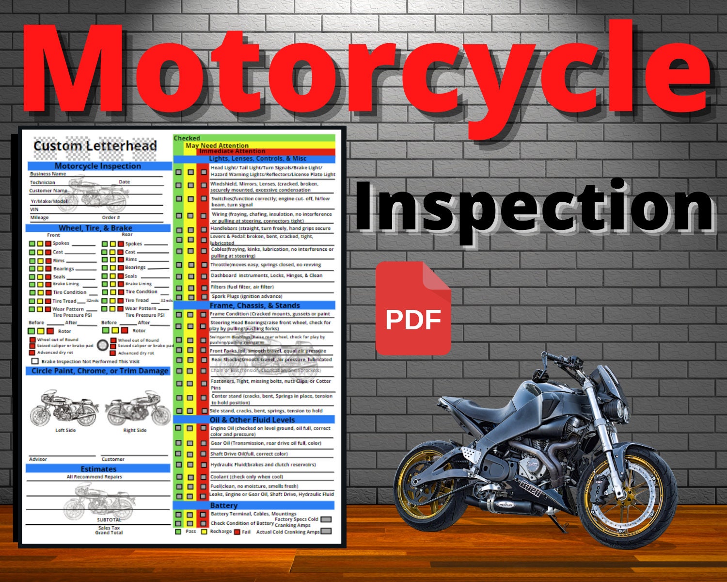 Motorcycle Inspection Report, Multi Point Motorcycle Inspection ...