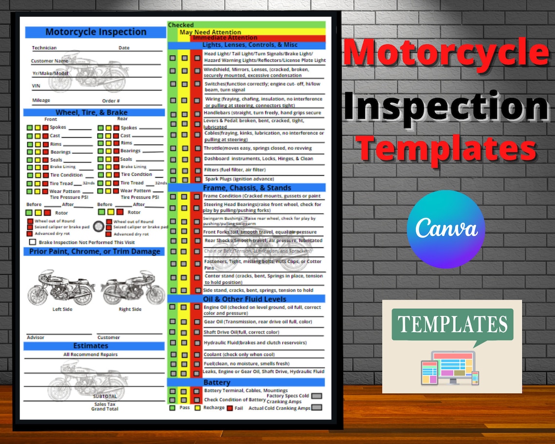 Motorcycle Inspection Report, Multi Point Motorcycle Inspection ...