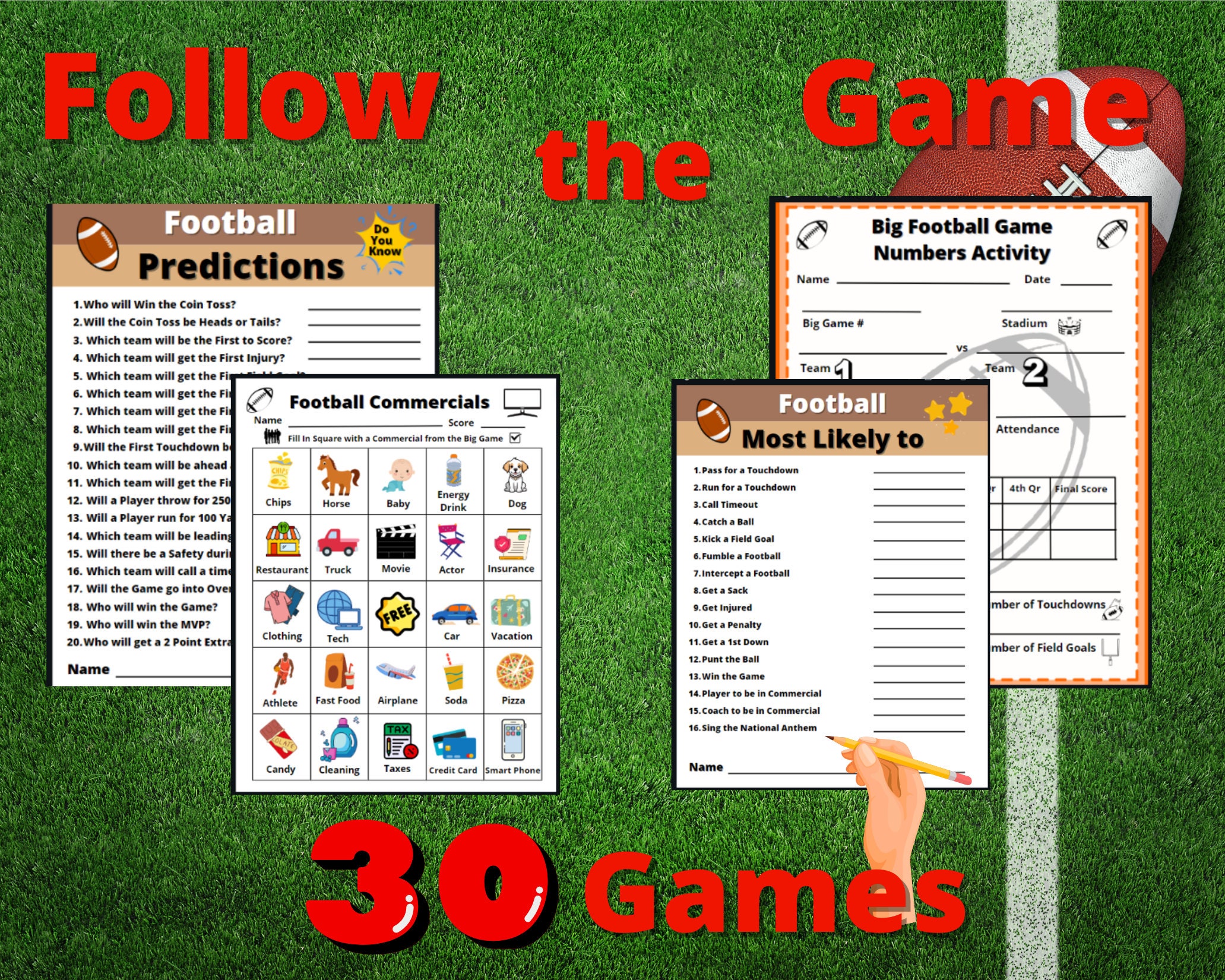 Football Party Games Pro Trivia Bundle for Watch Party Awards and More ...