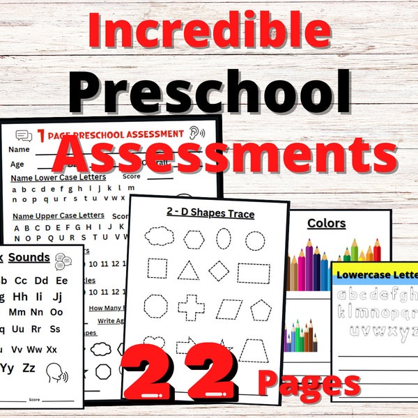 Preschool Assessment - Etsy