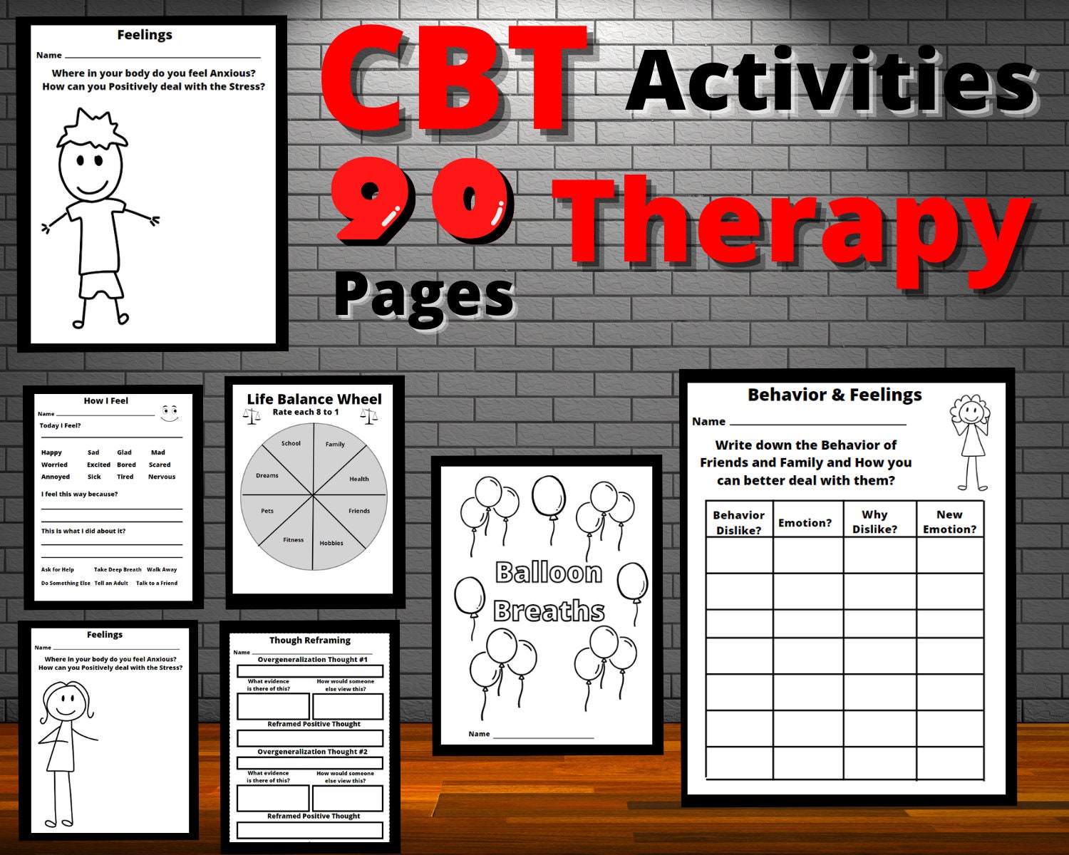CBT Worksheets, Therapy, Counselling Resources, Coping Skills Tools ...