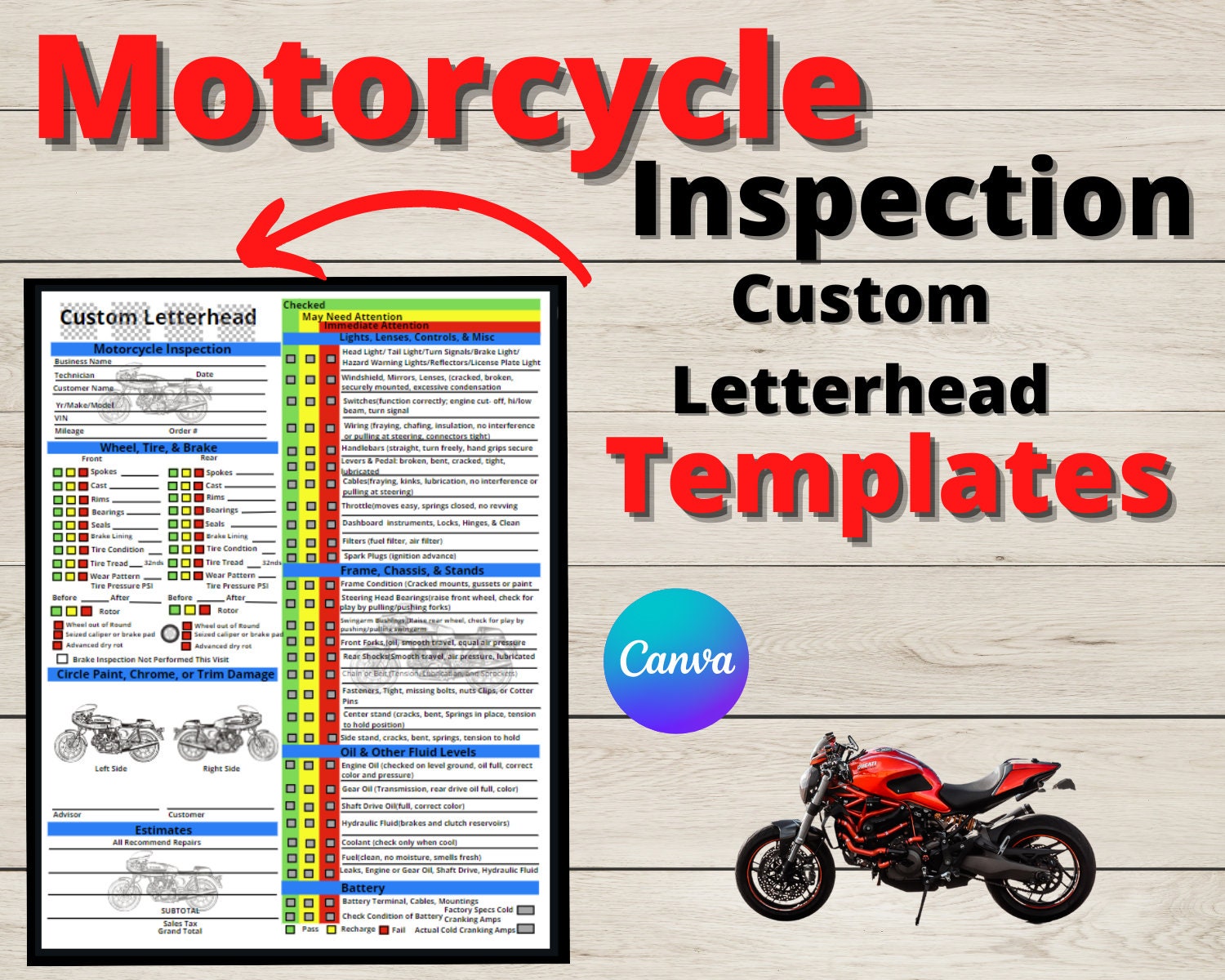Motorcycle Inspection Report, Multi Point Motorcycle Inspection ...