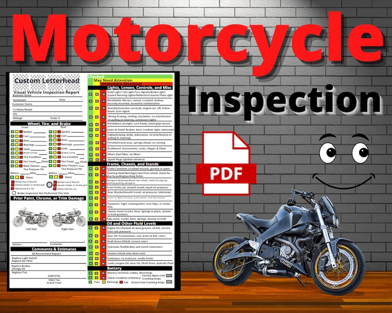 Motorcycle Inspection Report Multi-point Motorcycle - Etsy