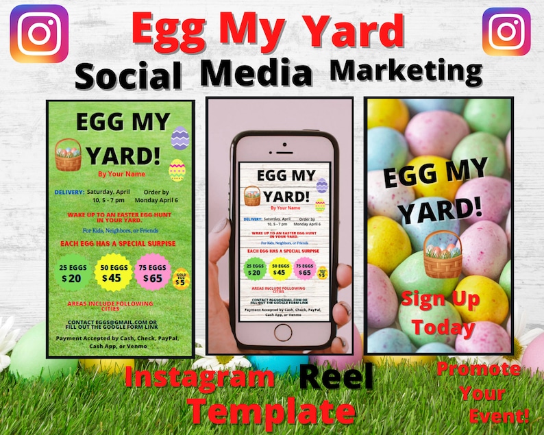 Egg My Yard Easter Fundraiser Flyer Template Bundle - Etsy