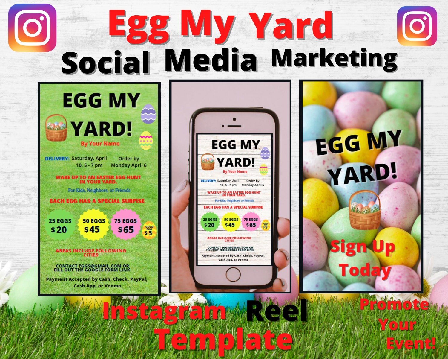 Egg My Yard Easter Fundraiser Flyer Template Bundle - Etsy