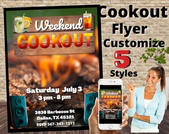 Summer Cookout Flyer - Etsy