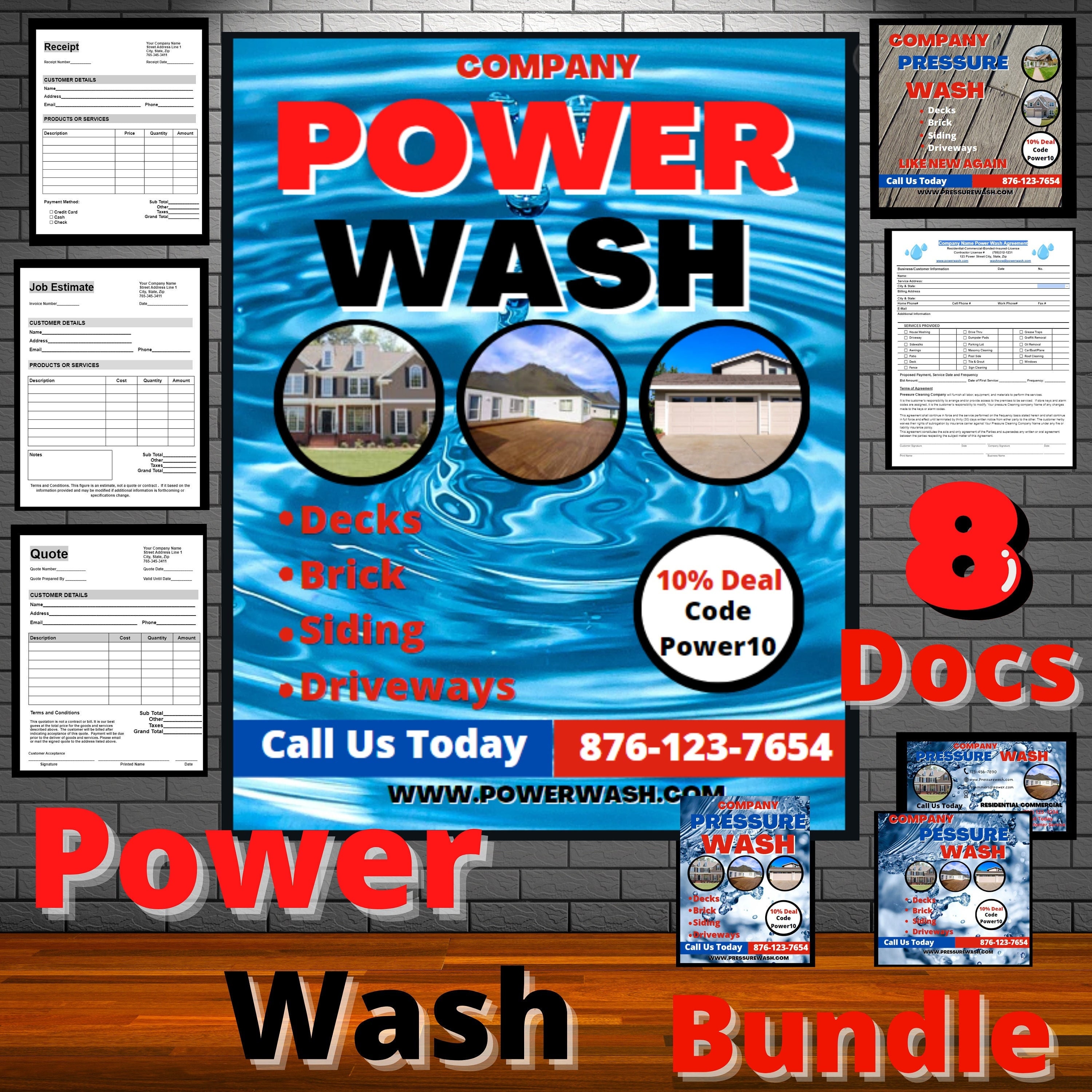 Pressure Washing Service Agreement Power Washer Flyer Instagram Posts ...