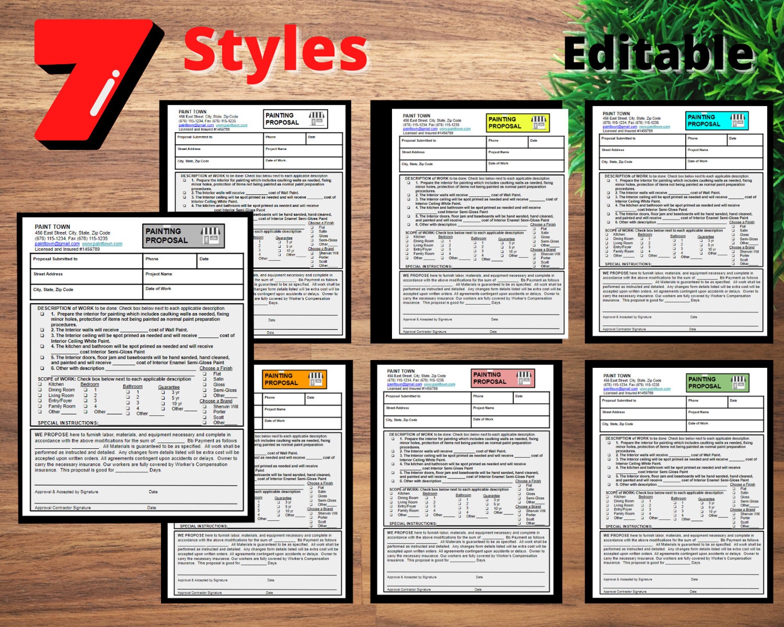 Editable Interior Painting Paint Proposal Template - Etsy
