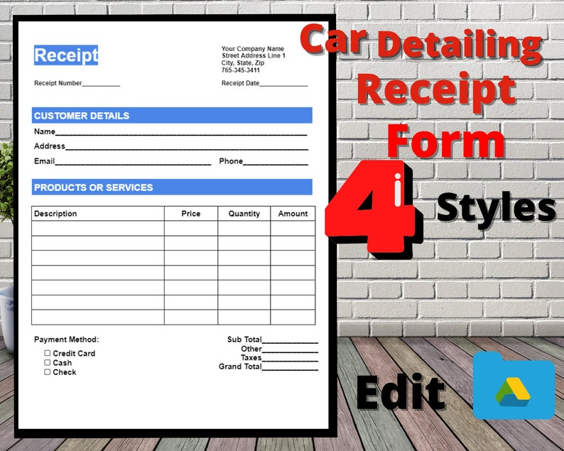 Car Detailing Flyer, Car Detail Bundle, Car Wash, Auto Detailing Bundle Receipt, Invoice, Quote ...