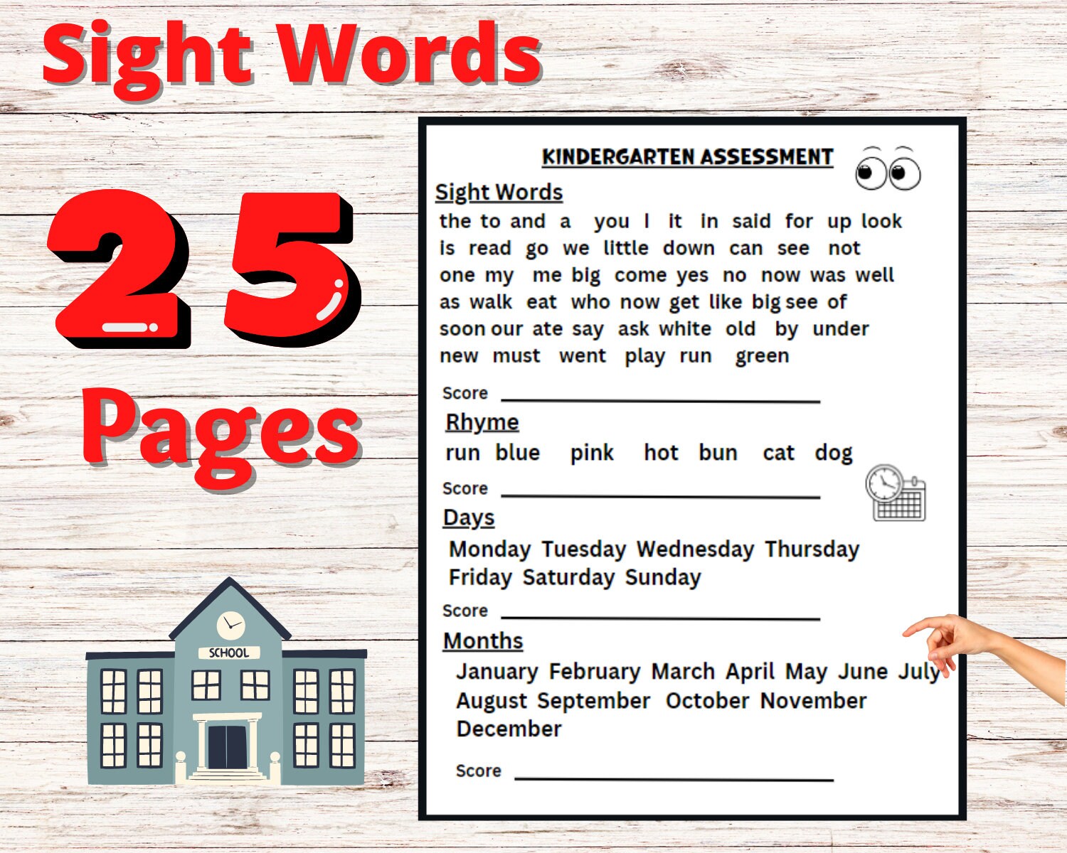 Kindergarten Assessment Worksheets Activity Homeschool Assessments - Etsy