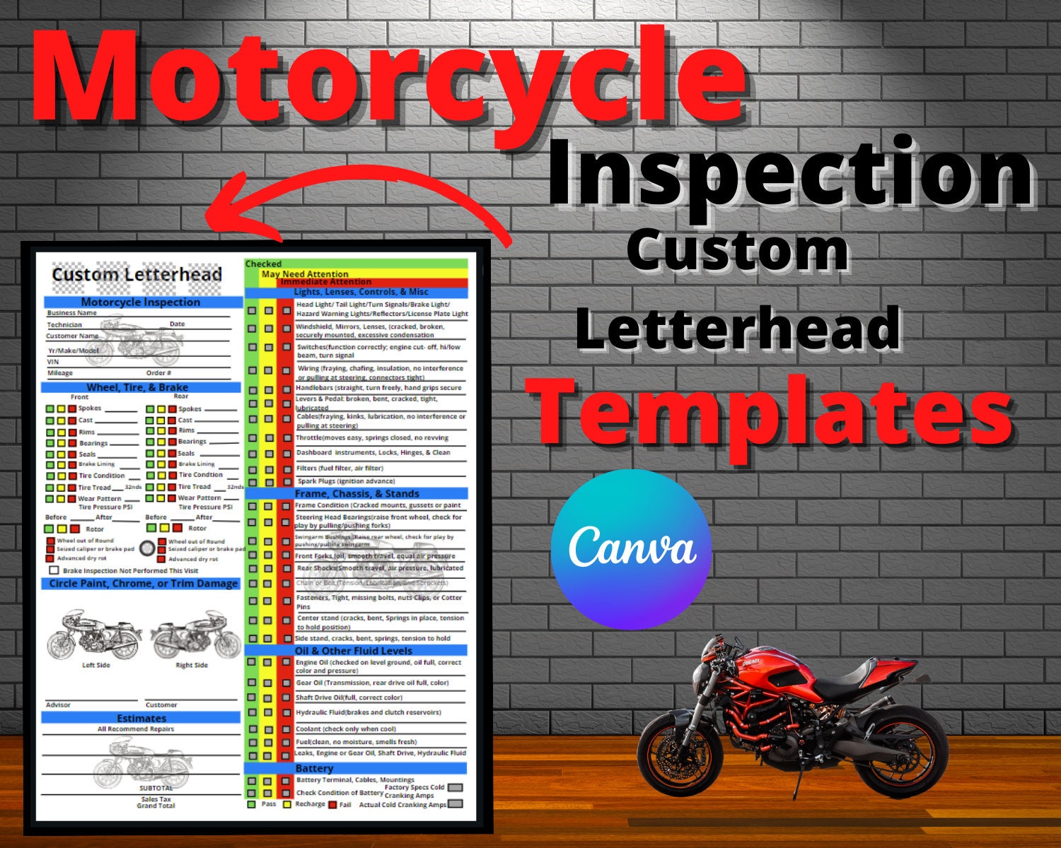 Motorcycle Inspection Report, Multi Point Motorcycle Inspection ...