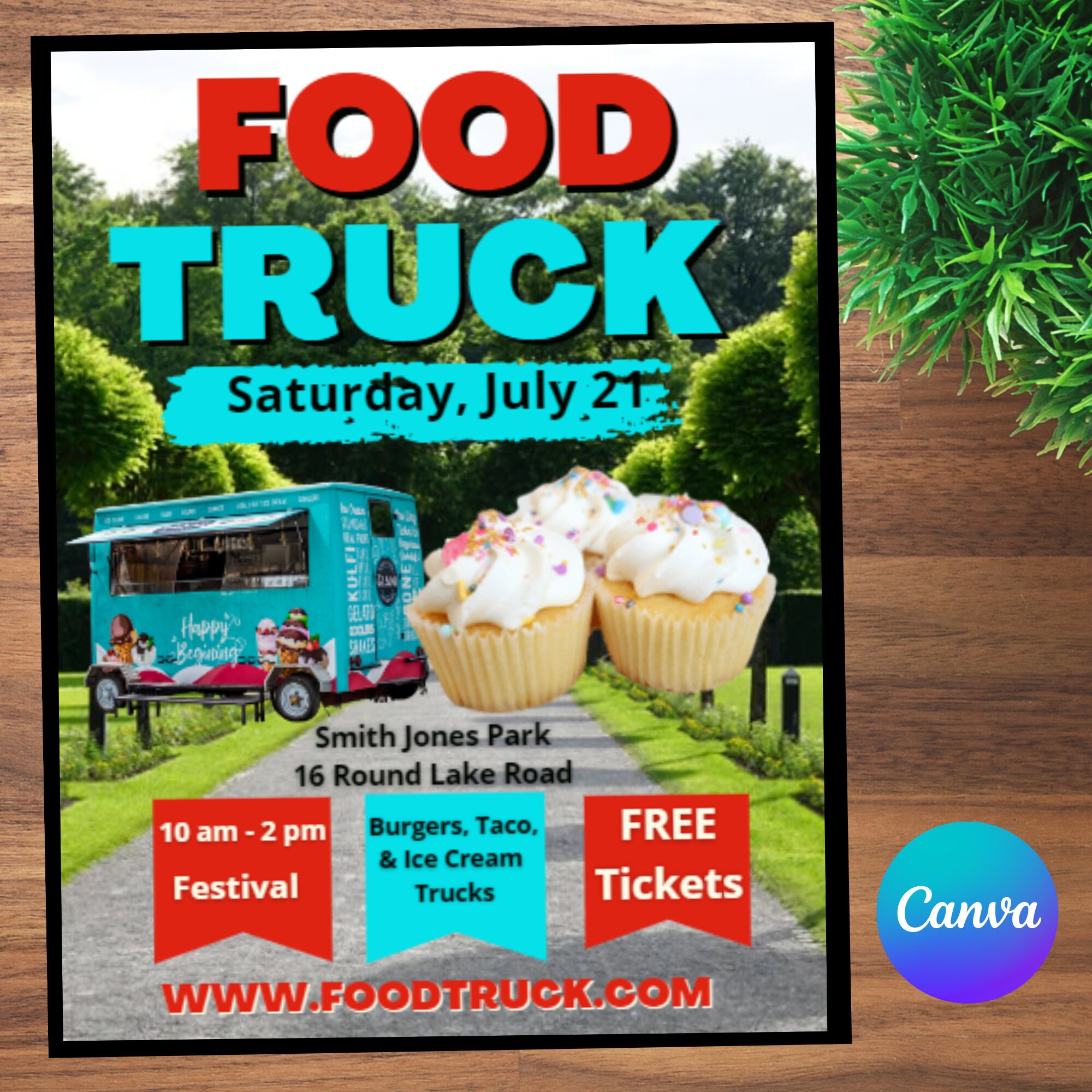 Food Truck Event Flyer Bundle: Editable Menu & Tickets Canva - Etsy