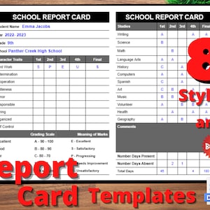 Homeschool Report Card, School PDF Report Card, Homeschool Progress ...